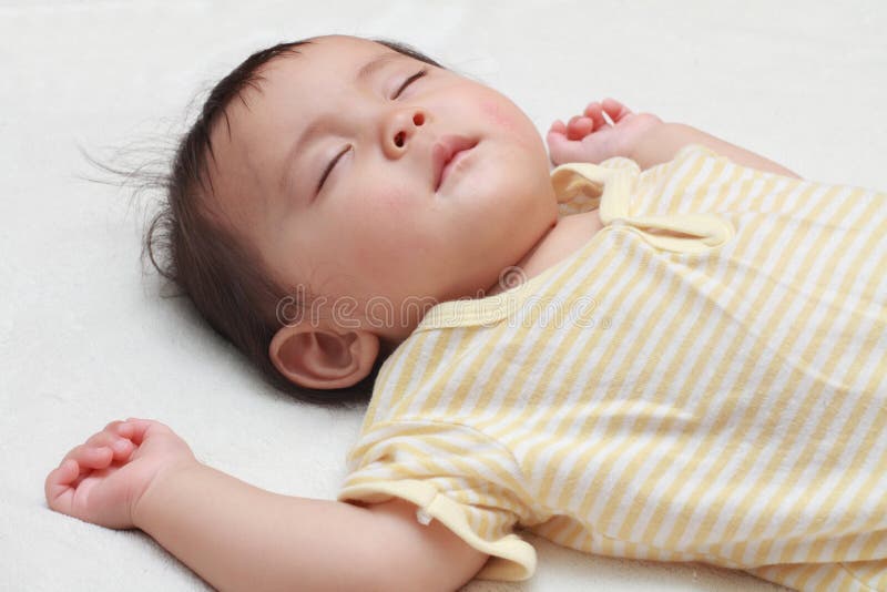 Sleeping Japanese Baby Girl Stock Photo - Image of year, person: 55162376