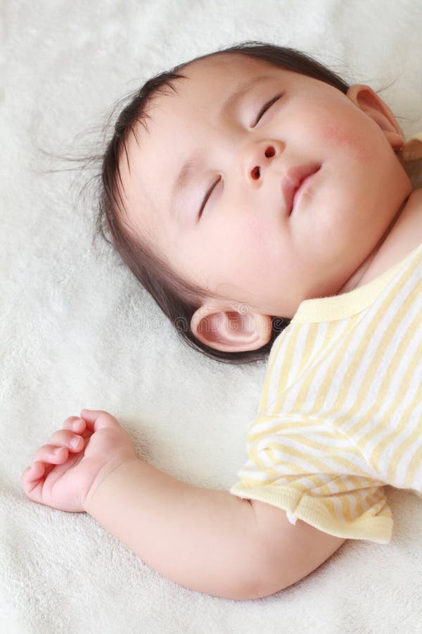 Sleeping Japanese Baby Girl Stock Image - Image of lovely, young: 55162465
