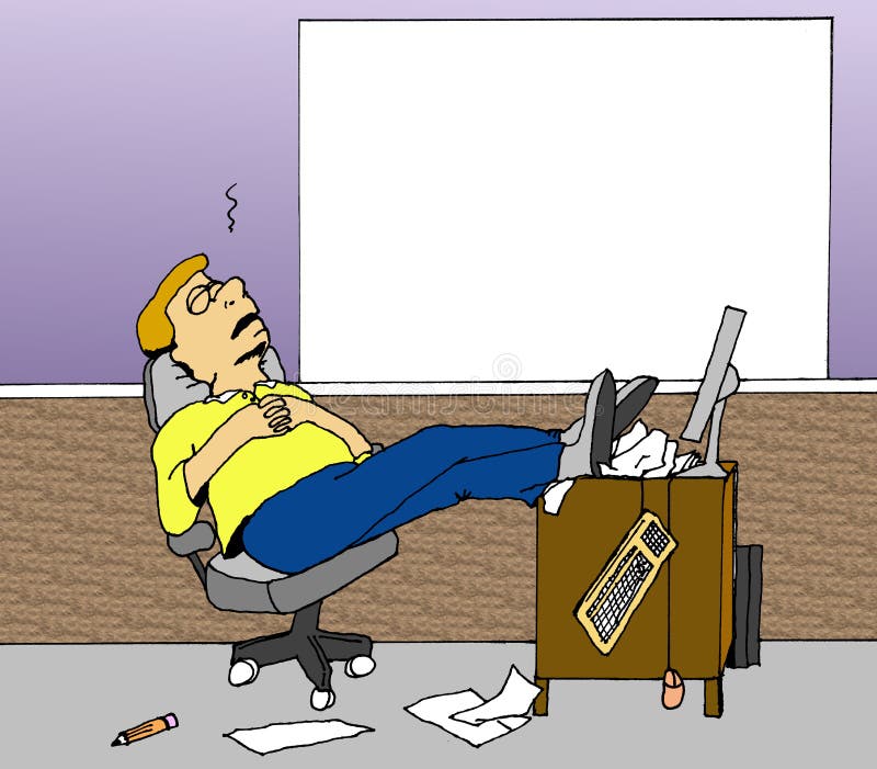 Sleeping on the Job stock illustration. Illustration of exhausted - 3333621