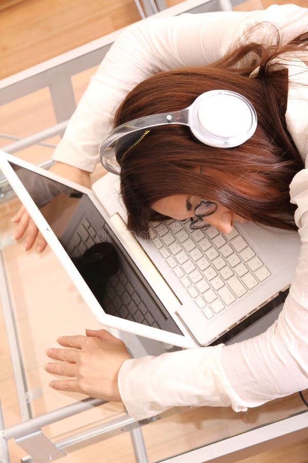 Sleeping on the Laptop stock photo. Image of monitor - 28963620