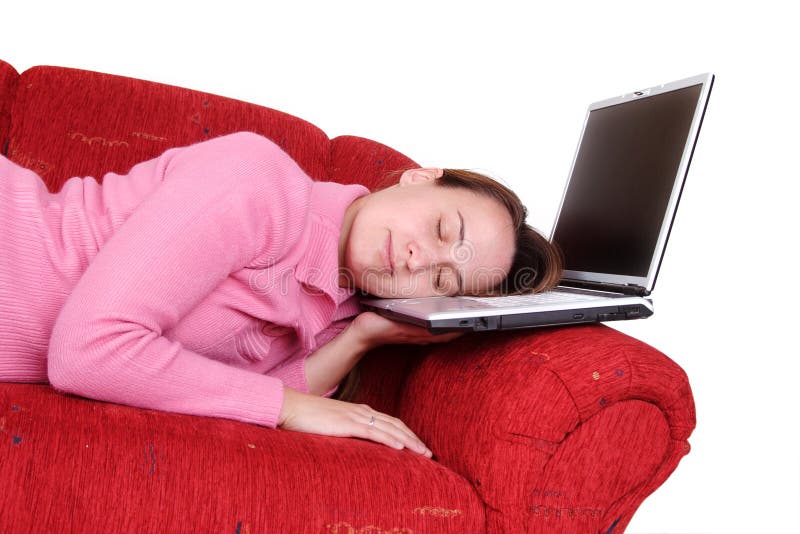 Sleeping on laptop stock image. Image of asleep, relax - 8258923