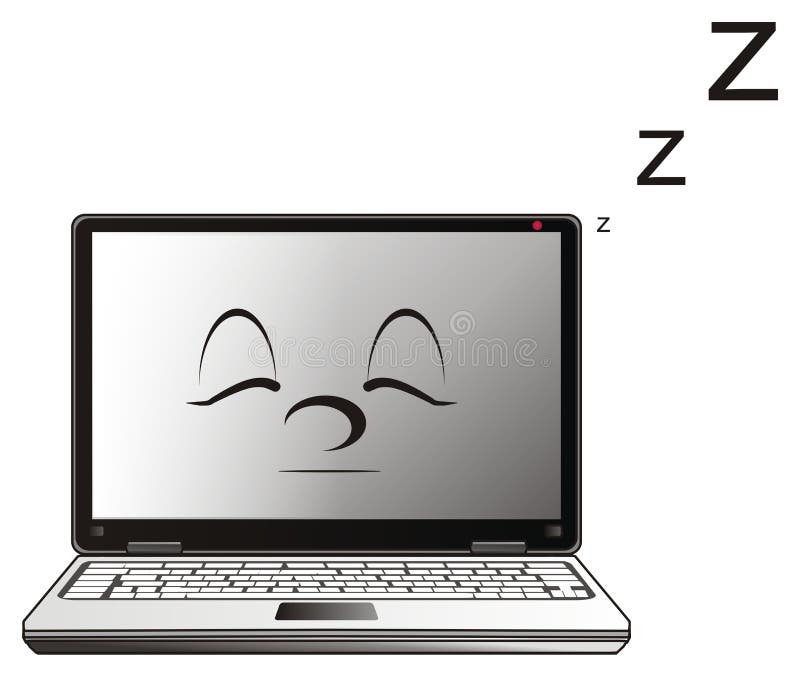 Sleeping Smiley On Computer