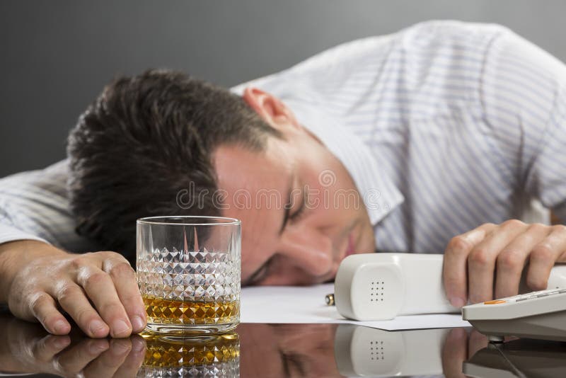 Sleeping Man with Drinking Problems Stock Photo - Image of business ...
