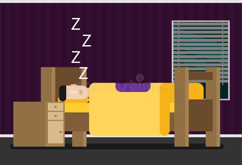 Sleeping man. flat vector stock vector. Illustration of comfortable ...