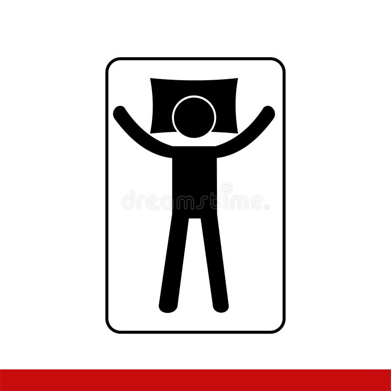 Sleeping Man Silhouette Top View, Icon Vector Stock Illustration ...