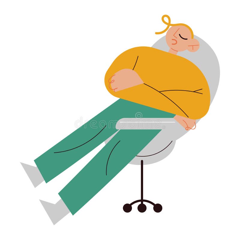 Napping in Office - Office Businessman Employee Cartoon Vector ...