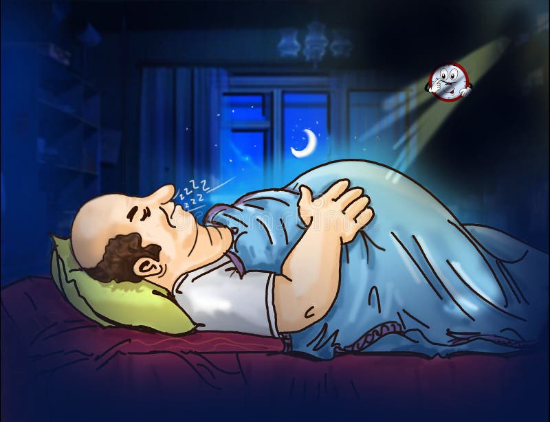 The Sleeping Man is Snoring Stock Illustration - Illustration of ...