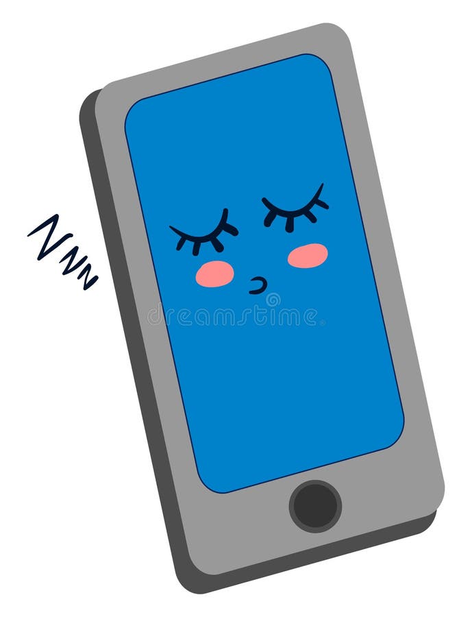 Sleeping Mobile Phone Isolated Emoticon Stock Vector - Illustration of ...