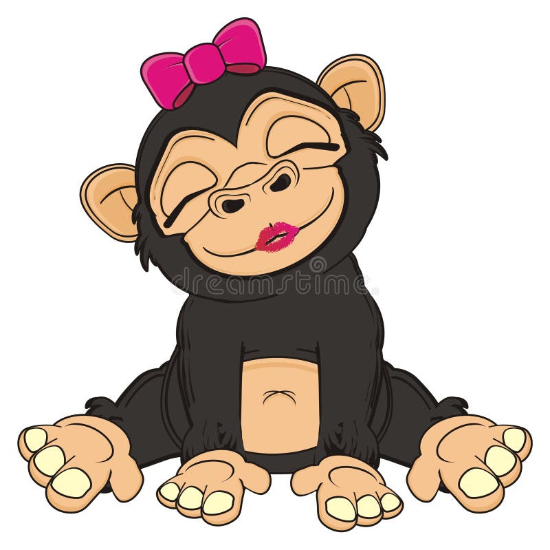 Girl Monkey Cartoon Cute