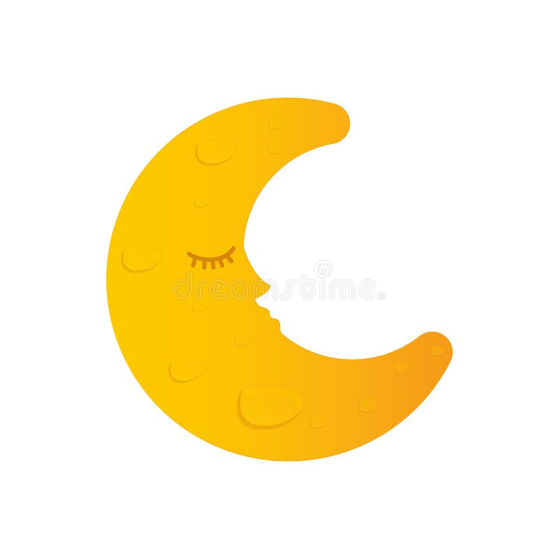 Sleeping moon cartoon stock illustration. Illustration of cartoon ...