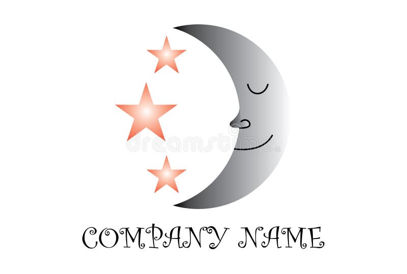 Sleeping Moon and Stars Logo Stock Vector - Illustration of coming ...