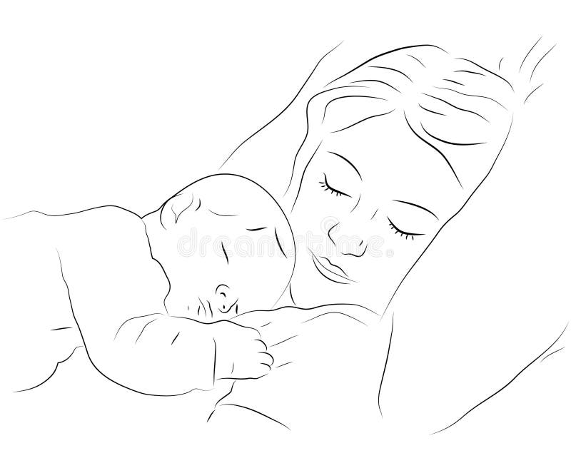 Sleeping Baby Drawing Easy