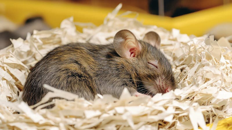 Sleeping Mouse in Nest stock photo. Image of creature - 336543944