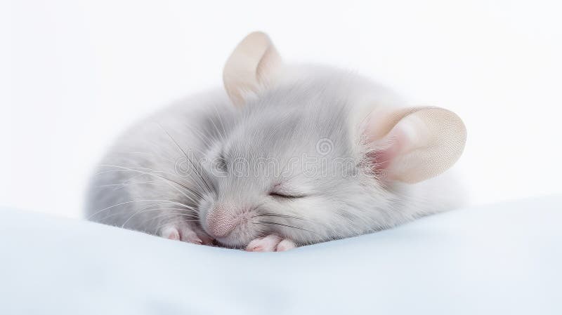 Sleeping mouse on white stock illustration. Illustration of vulnerable ...