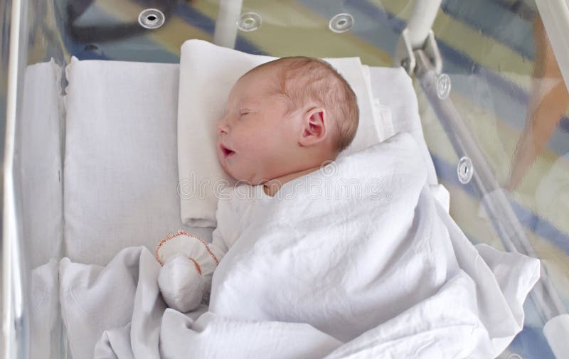 Sleeping newborn baby stock image. Image of toddler, incubator - 22404687