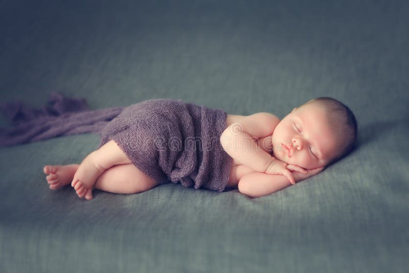 Sleeping newborn baby stock photo. Image of curled, body - 63874184