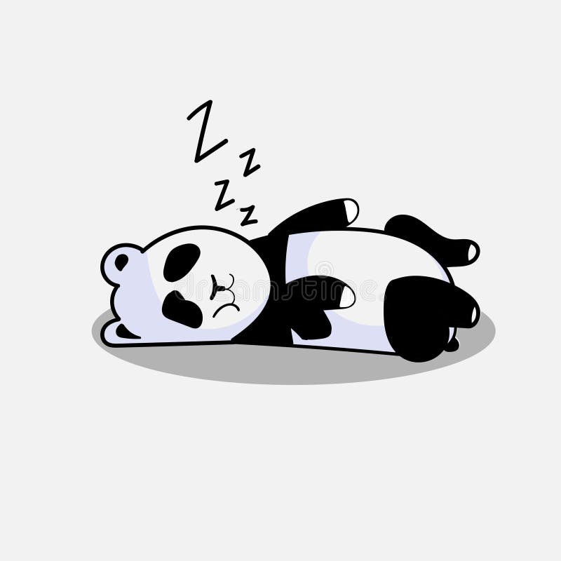 Sleeping Panda Vector Illustration Cute Stock Vector - Illustration of ...