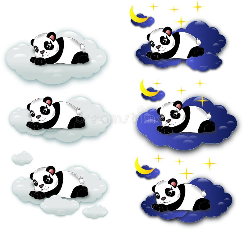 Sleeping pandas stock image. Illustration of stars, blue - 36693707