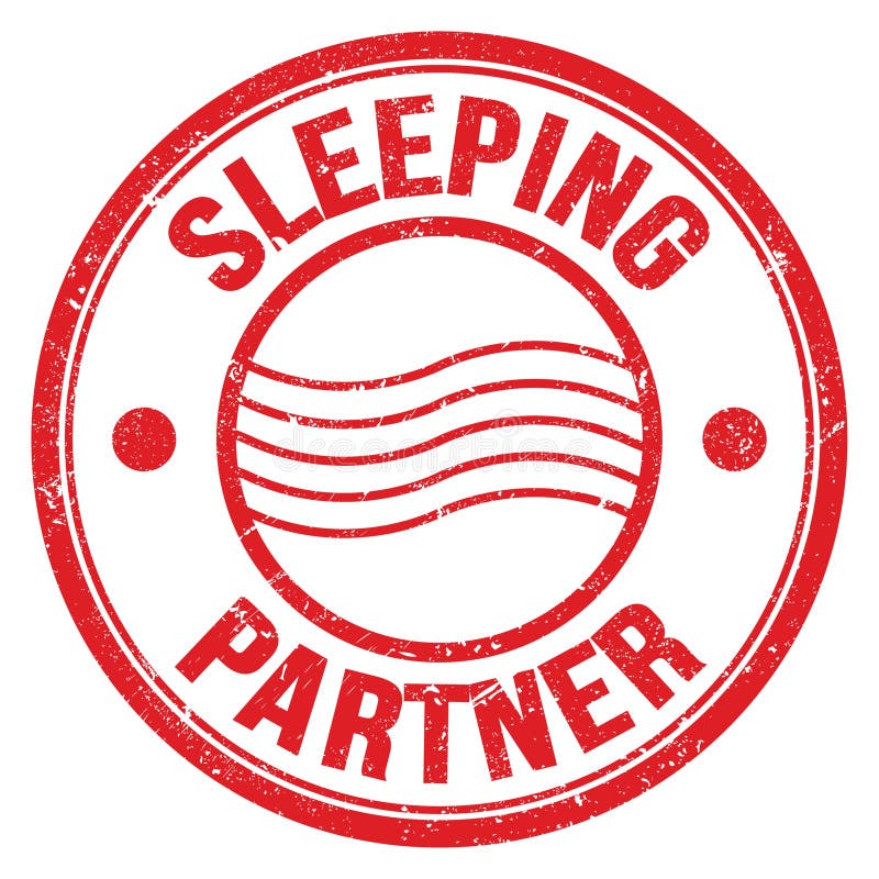 SLEEPING PARTNER Text on Red Round Postal Stamp Sign Stock Illustration ...
