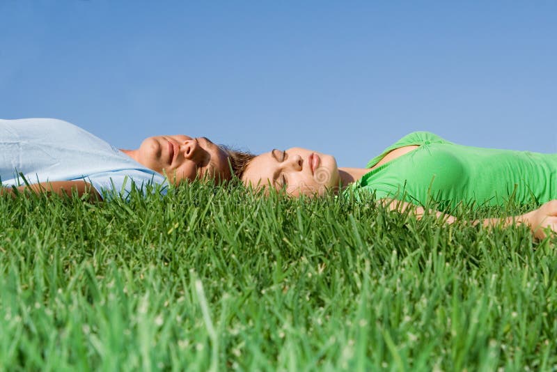Sleeping people stock image. Image of relaxation, grass - 5982471