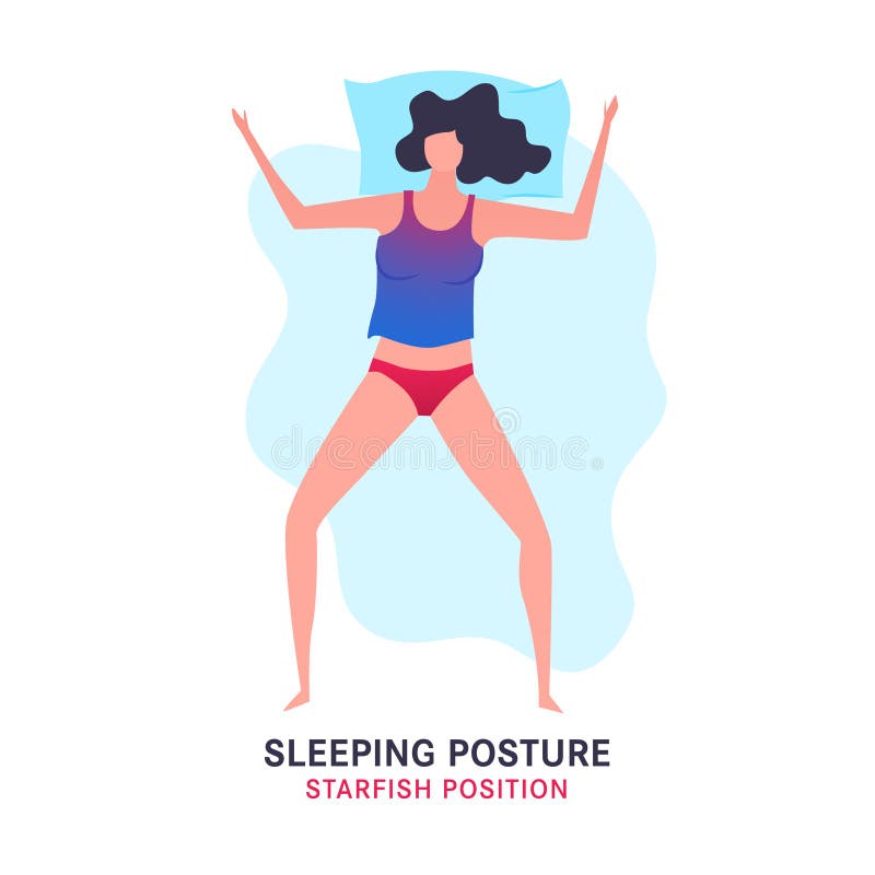 Woman Sleeping Starfish Position Stock Illustrations – 10 Woman ...