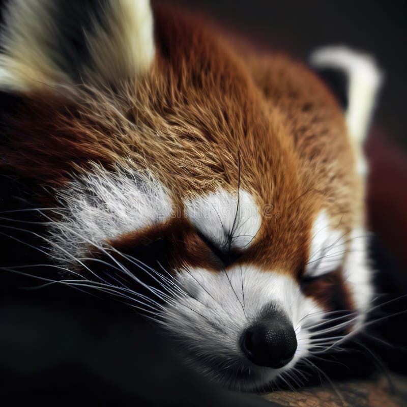 Sleeping Red Panda stock illustration. Illustration of wild - 284550342