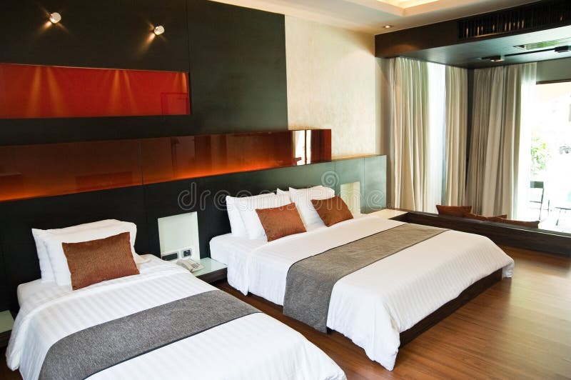 Sleeping room stock image. Image of home, lamp, leisure - 10056253