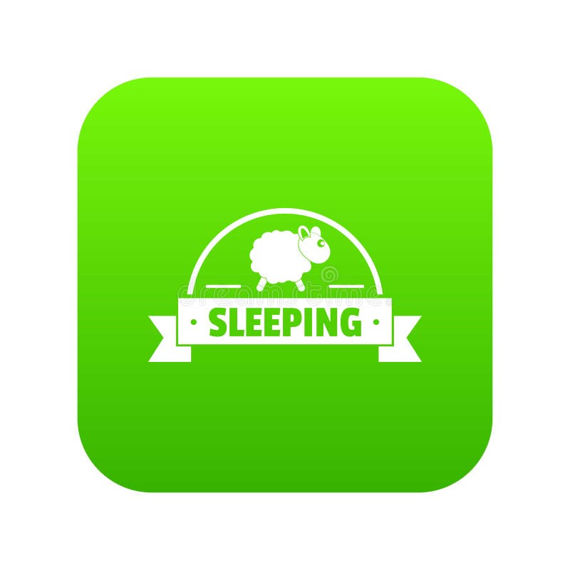Sleeping Sheep Icon Green Vector Stock Vector - Illustration of double ...