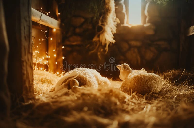 Sleeping sheep in stable stock image. Image of scientific - 311863281