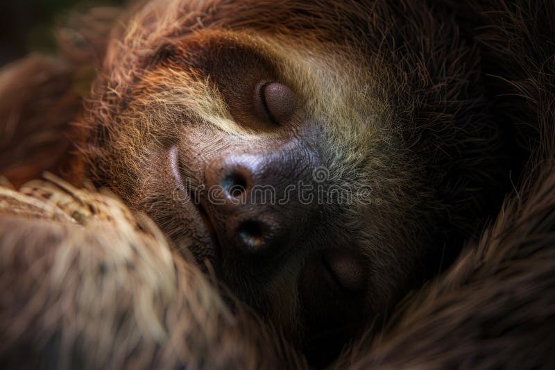 Sleeping Sloth stock image. Image of cute, footed, wildlife - 366694153