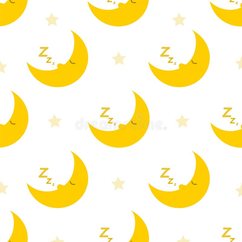 Sleeping Moon & Stars Background Stock Illustration - Illustration of ...