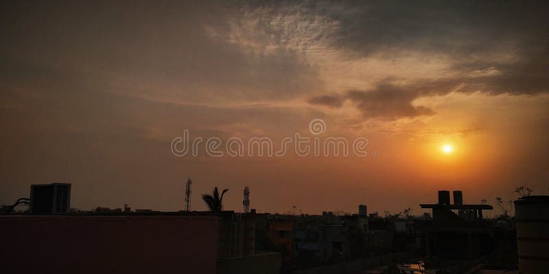 Sleeping Sun Making the Sky Beautiful Stock Image - Image of colour ...