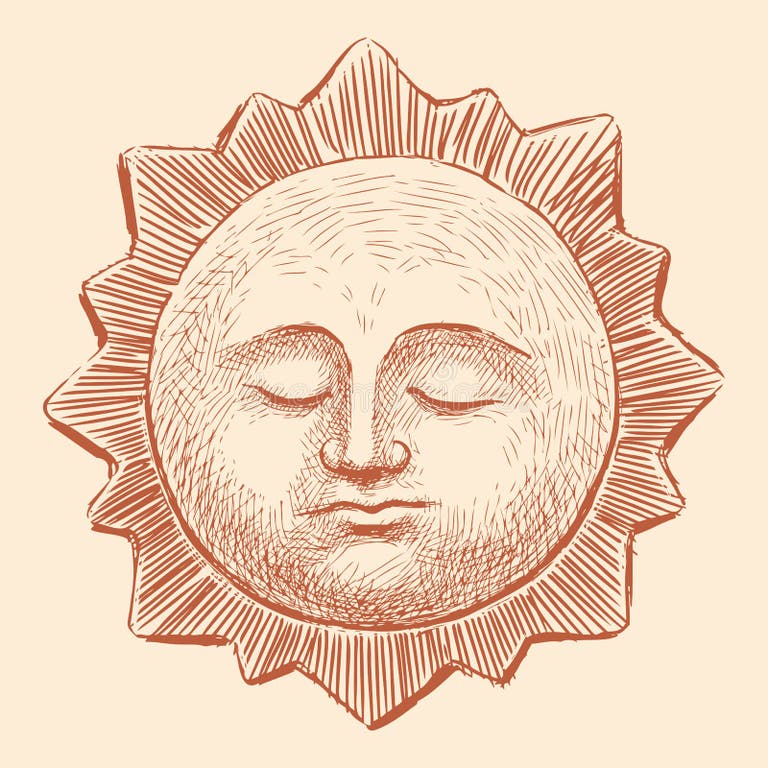 Sleeping sun stock vector. Illustration of nature, kind - 56764367