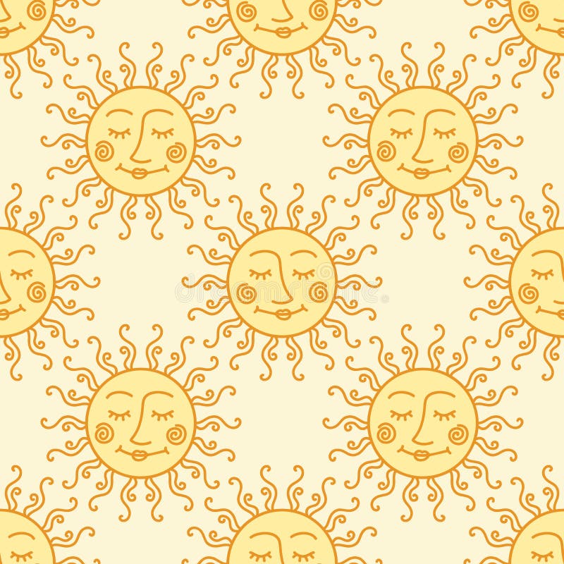 Sleeping Sun. Vector Illustration Stock Vector - Illustration of ...