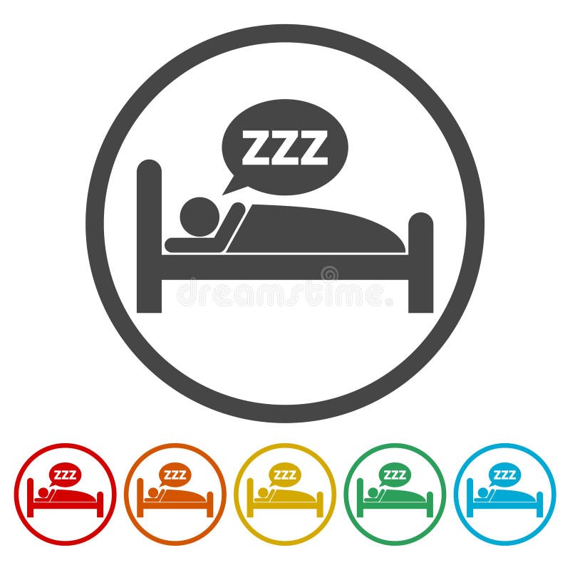 Sleeping symbol icon set stock vector. Illustration of hostel - 83732083