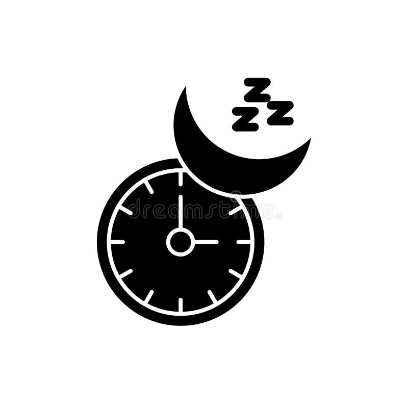 Sleeping Time Icon Set. Late Night Clock Hour Shift Routine Vector ...