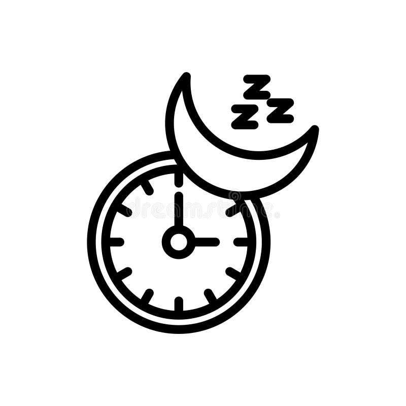 Sleeping Time Icon Set. Late Night Clock Hour Shift Routine Vector ...