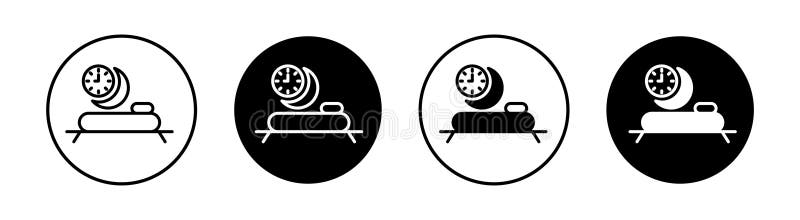 Sleeping Time Icon Set. Late Night Clock Hour Shift Routine Vector ...