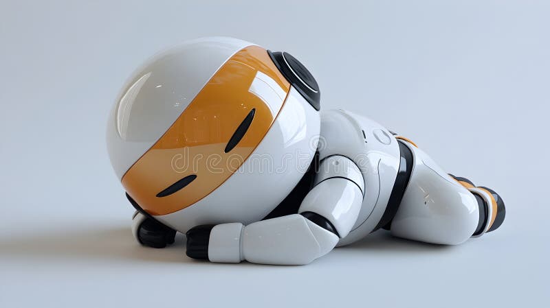 Tired Little Robot stock illustration. Illustration of calm - 369465496
