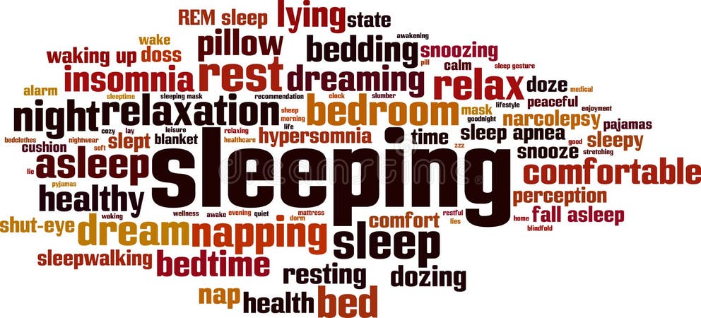 Sleeping word cloud stock vector. Illustration of rest - 187807750