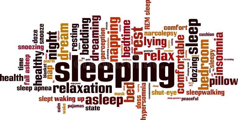 Sleeping word cloud stock vector. Illustration of bedroom - 223470165