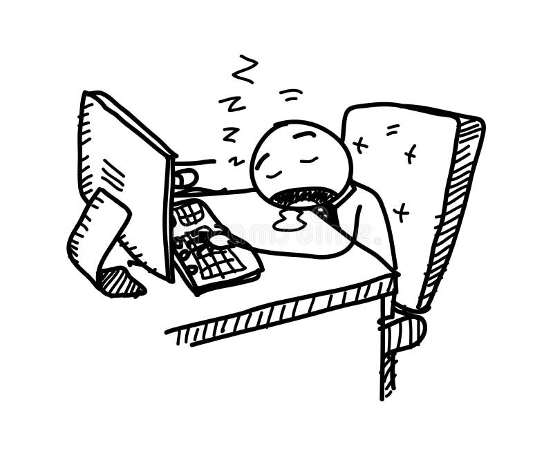Sleeping at Work stock vector. Illustration of overshift - 63503802
