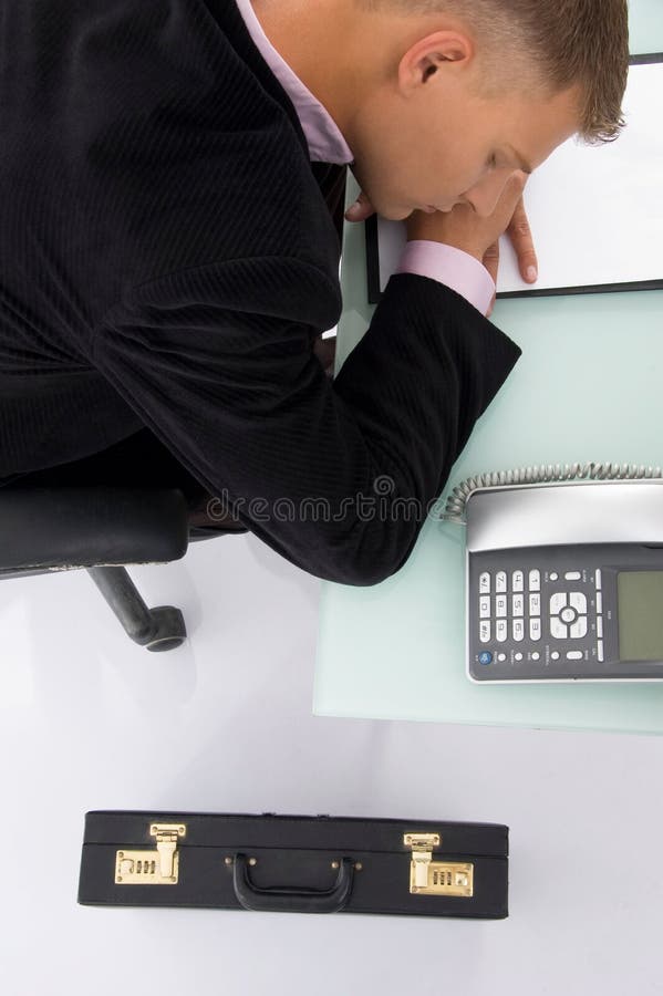 Sleeping Young Lawyer in Office Stock Image - Image of caucasian ...