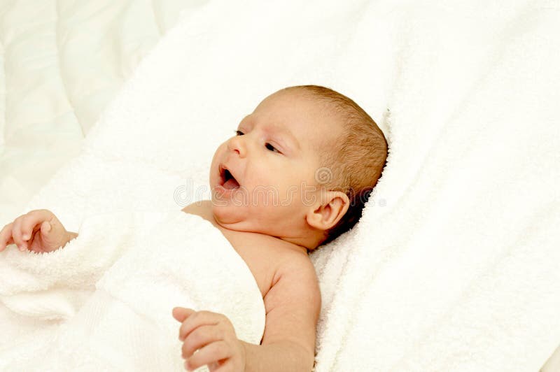 Sleepy baby stock image. Image of lying, child, baby - 27693035