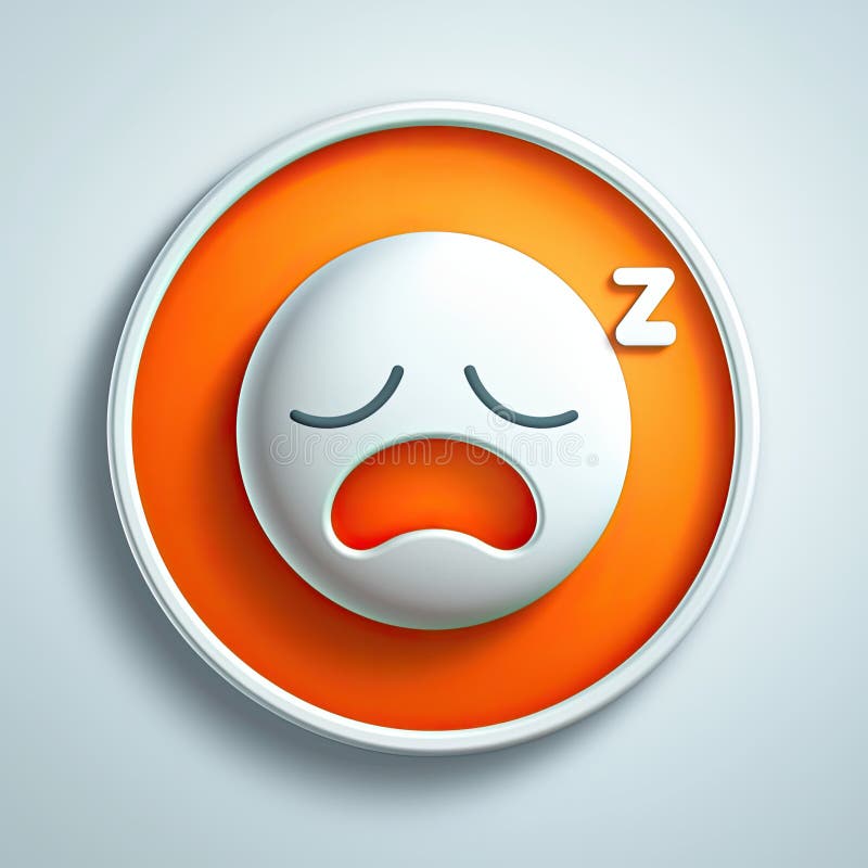 Sleepy Cartoon Emoji with Droopy Eyes and Yawning Expression Stock ...