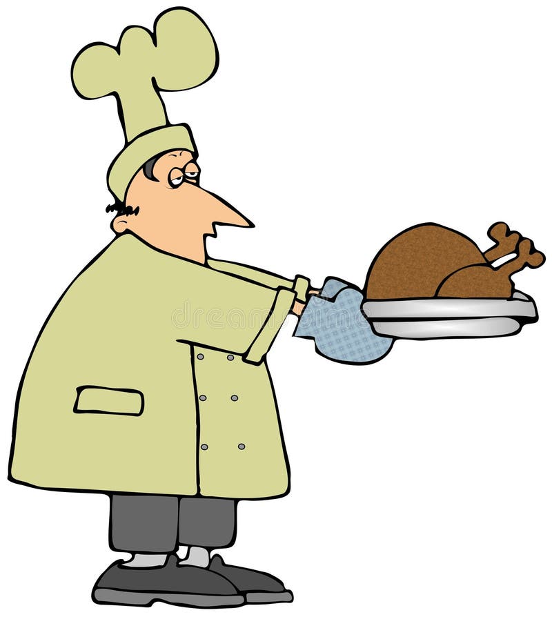 Sleepy Chef Holding Turkey Stock Illustrations – 1 Sleepy Chef Holding ...