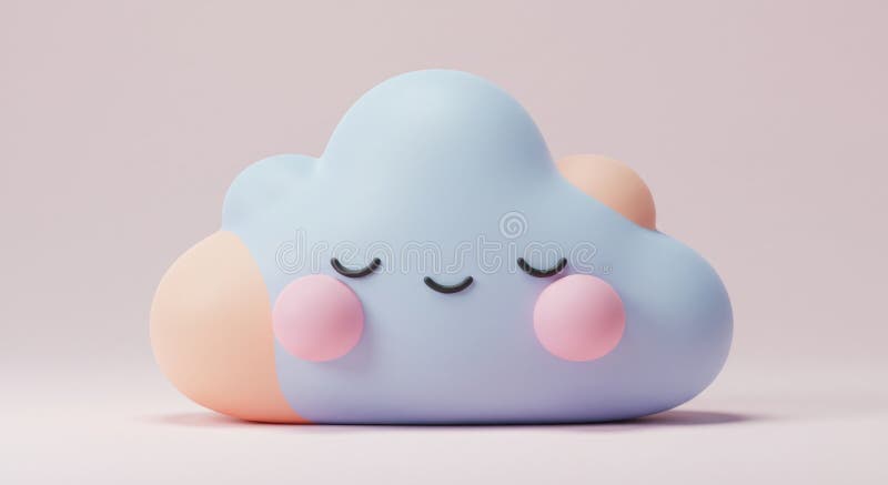 Sleepy Cloud Character stock illustration. Illustration of kids - 375971863
