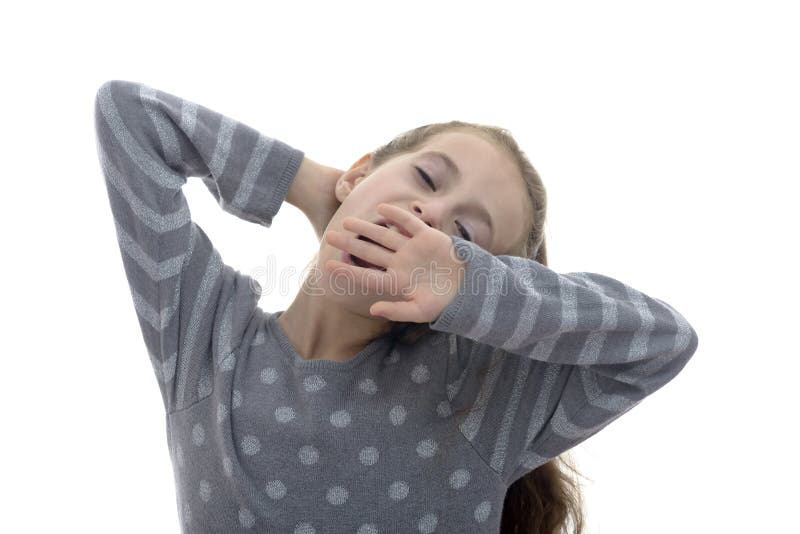 Sleepy Girl stock image. Image of early, little, bored - 49826403