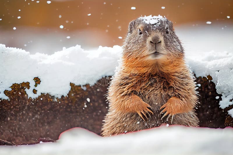 Sleepy Groundhog Near His Hole. AI Generated Stock Image - Image of ...