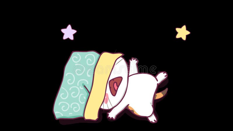 Sleepy Kitten Animation - Transparent Background Stock Footage - Video ...